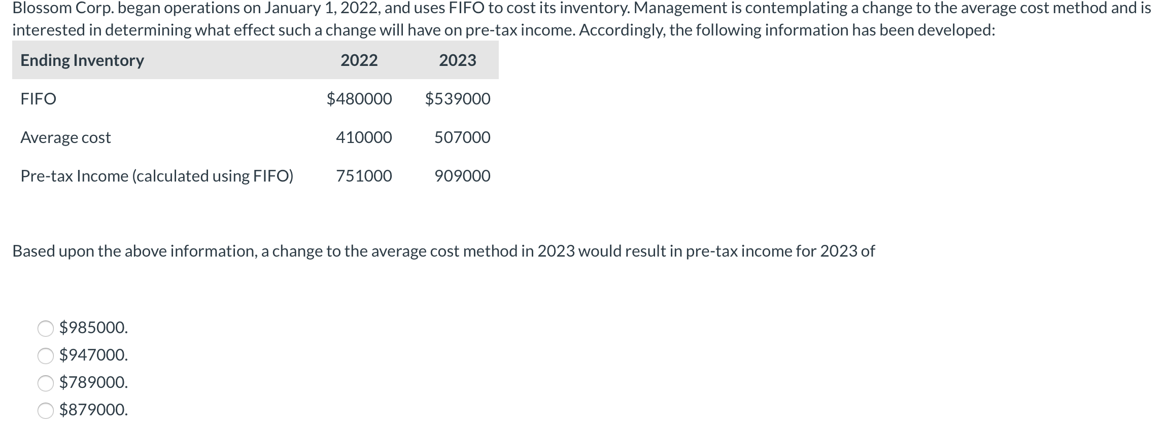 Solved Based upon the above information, a change to the | Chegg.com
