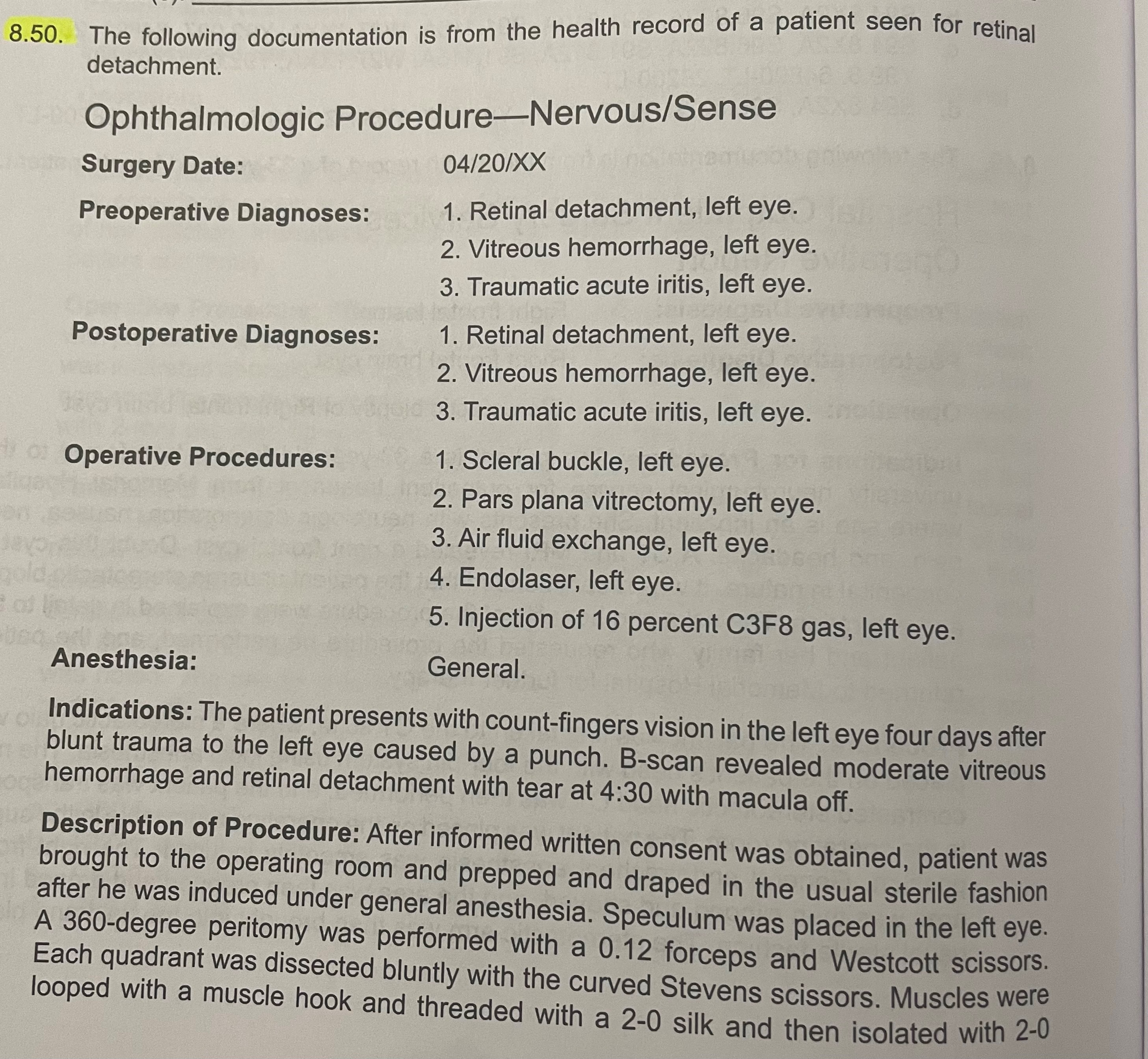 Solved 50. The following documentation is from the health | Chegg.com