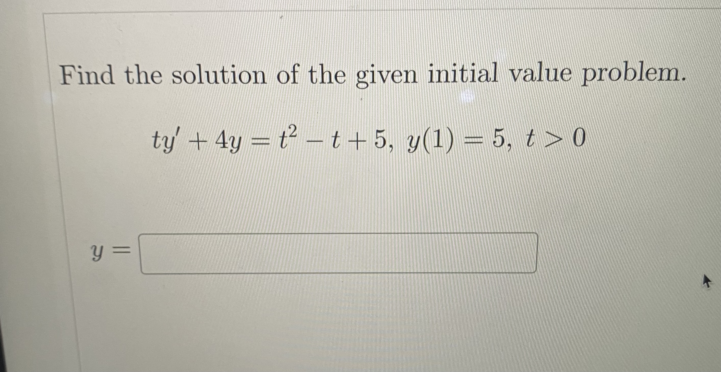 Solved Find the solution of the given initial value problem. | Chegg.com