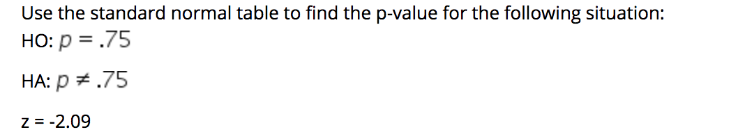 Solved Use the standard normal table to find the p-value in | Chegg.com
