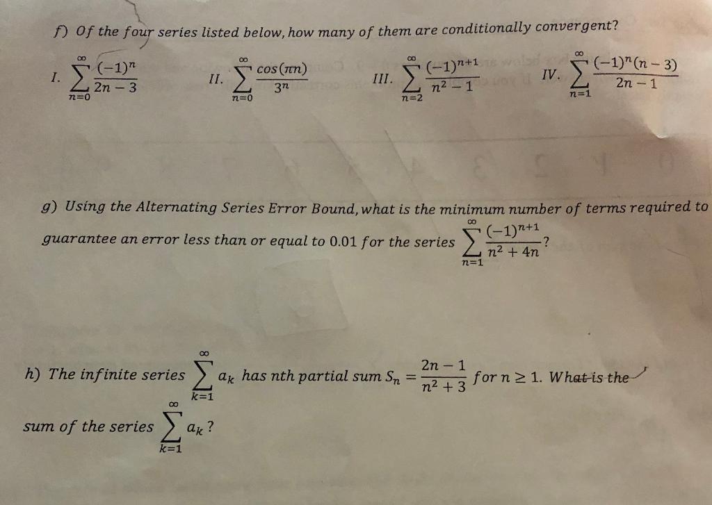 Solved CO of the four series listed below, how many of them | Chegg.com
