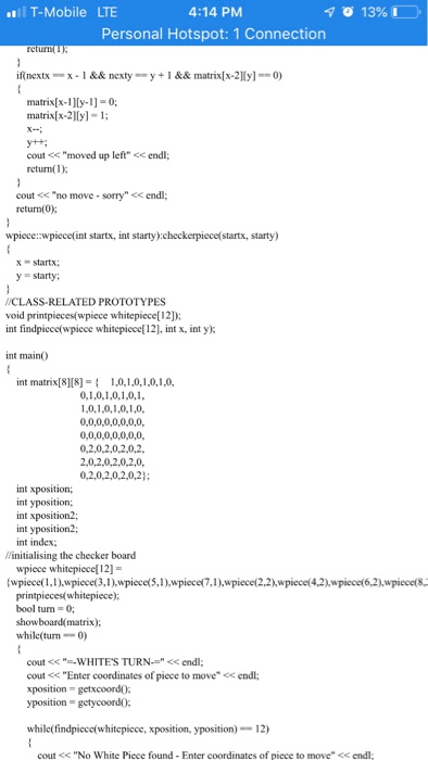 Solved Make a board game (checkers) in C++. This is an | Chegg.com