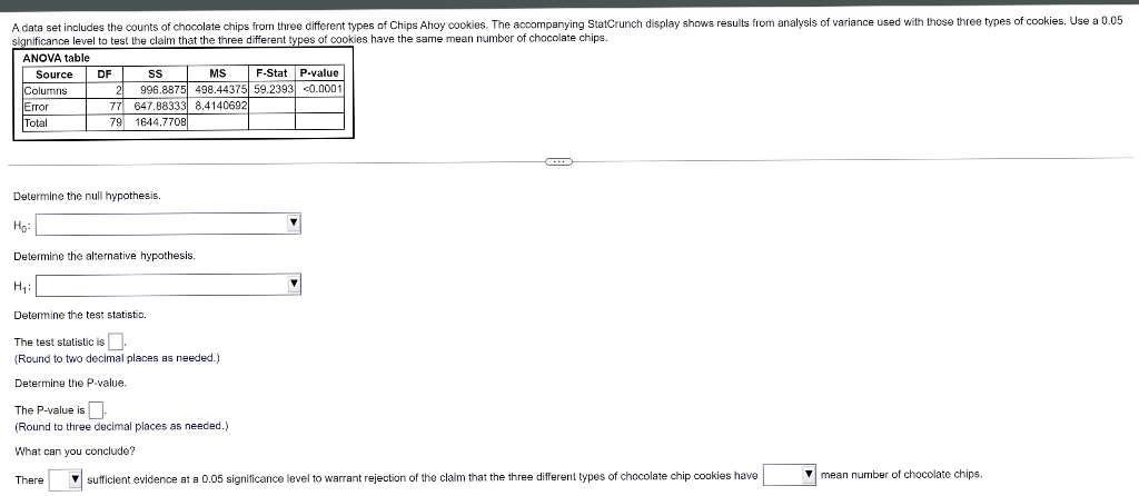Solved A data set includes the counts of chocolate chips | Chegg.com
