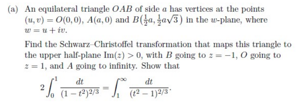 (a) An equilateral triangle OAB of side a has | Chegg.com