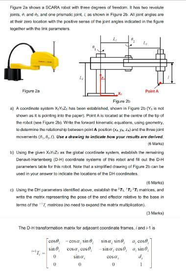 Solved Figure 2a shows a SCARA robot with three degrees of | Chegg.com