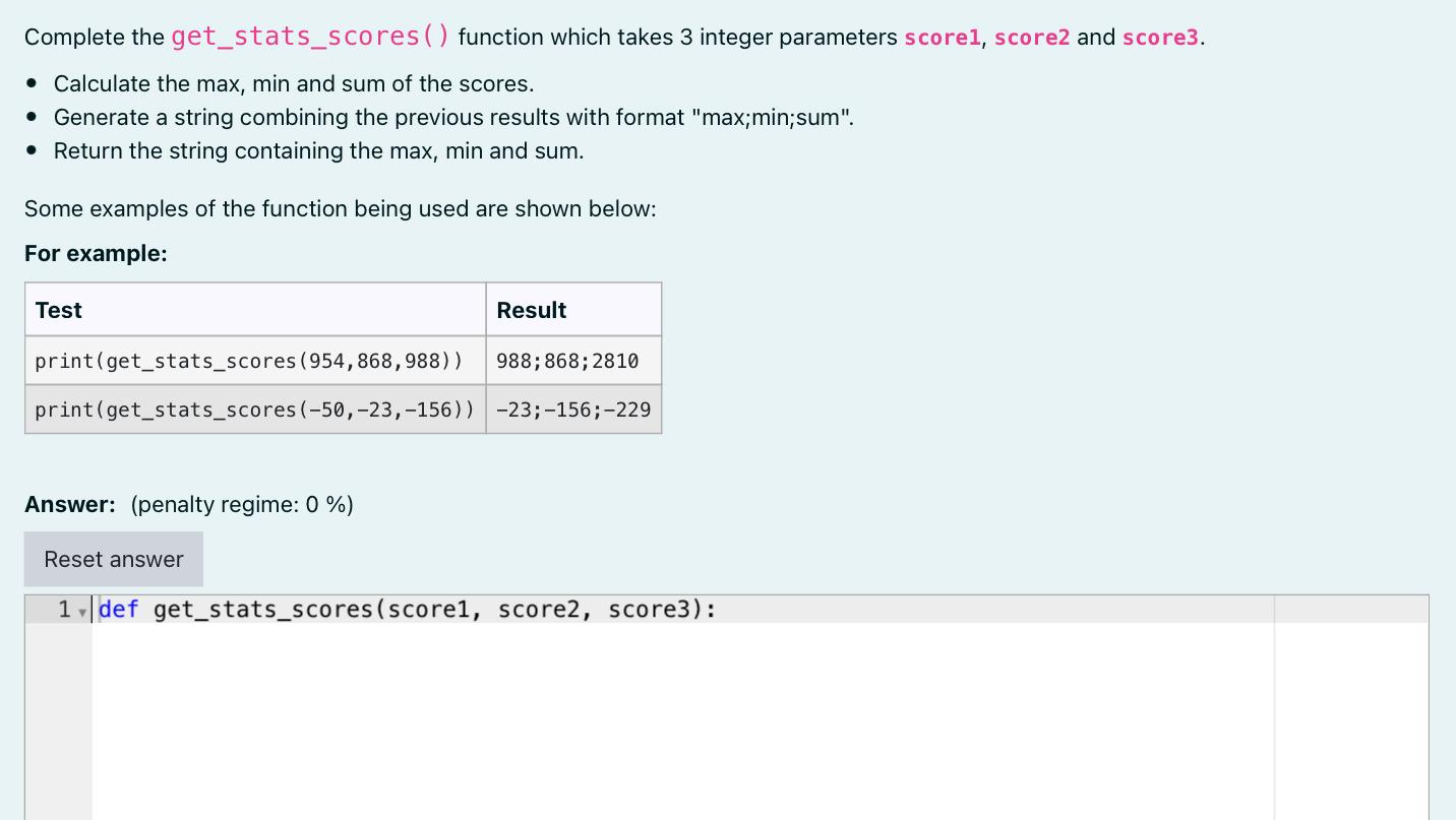Solved Python Complete the get_stats_scores() function which | Chegg.com