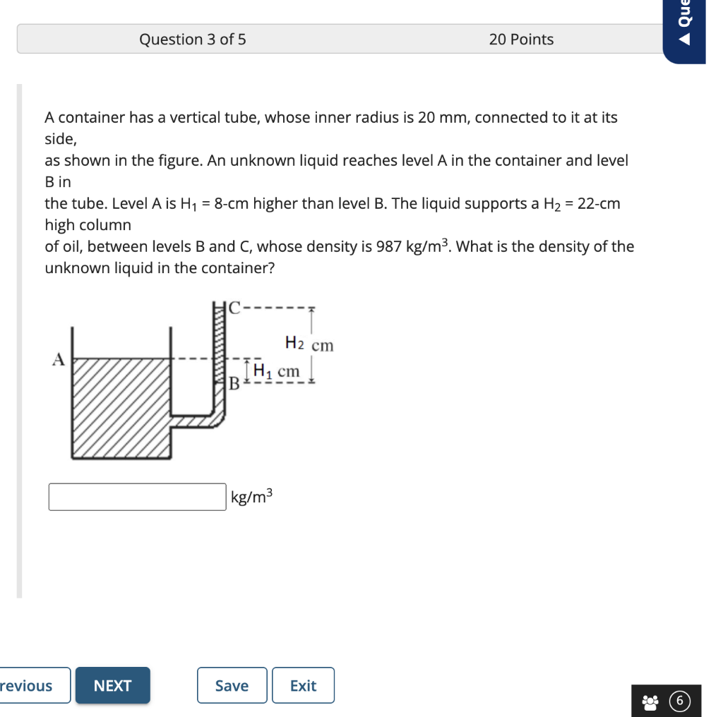 Solved A container has a vertical tube, whose inner radius | Chegg.com