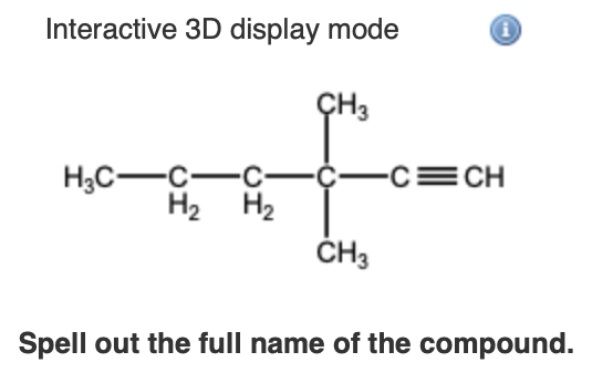 Solved Interactive 3D display mode HCCC CH3 Spell out the | Chegg.com