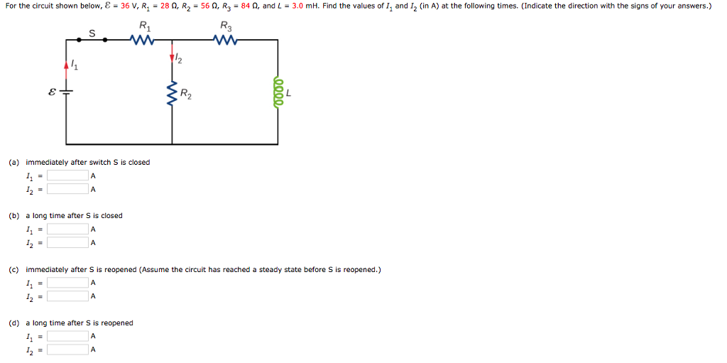 Solved For the circuit shown below, ε-36 V R1-28 R2-56 R3-84 | Chegg.com