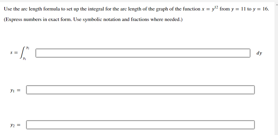 Solved Use the arc length formula to set up the integral for | Chegg.com