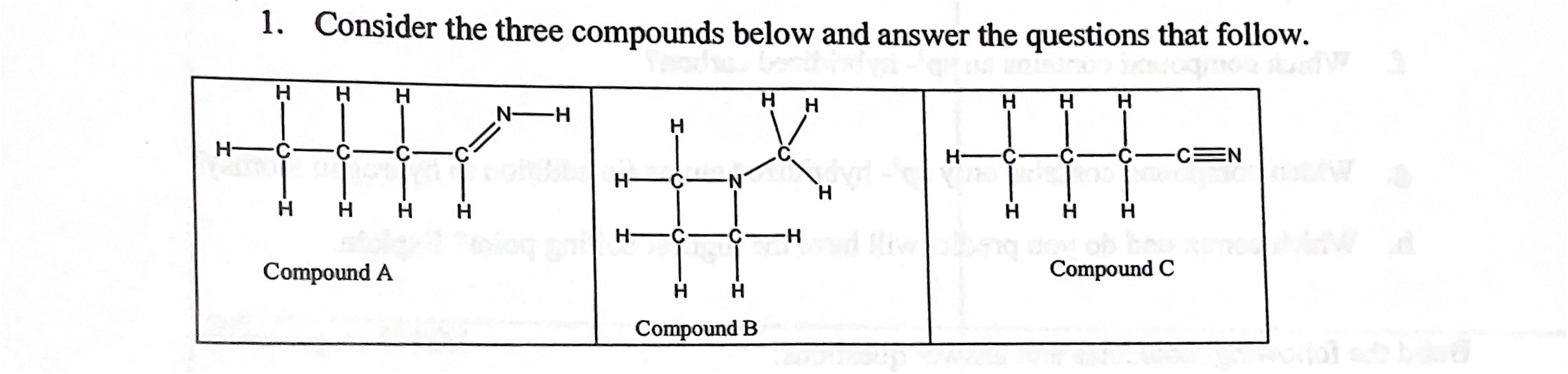 Solved Compound “A”Compound “B”Compound “C”Bond-Line | Chegg.com