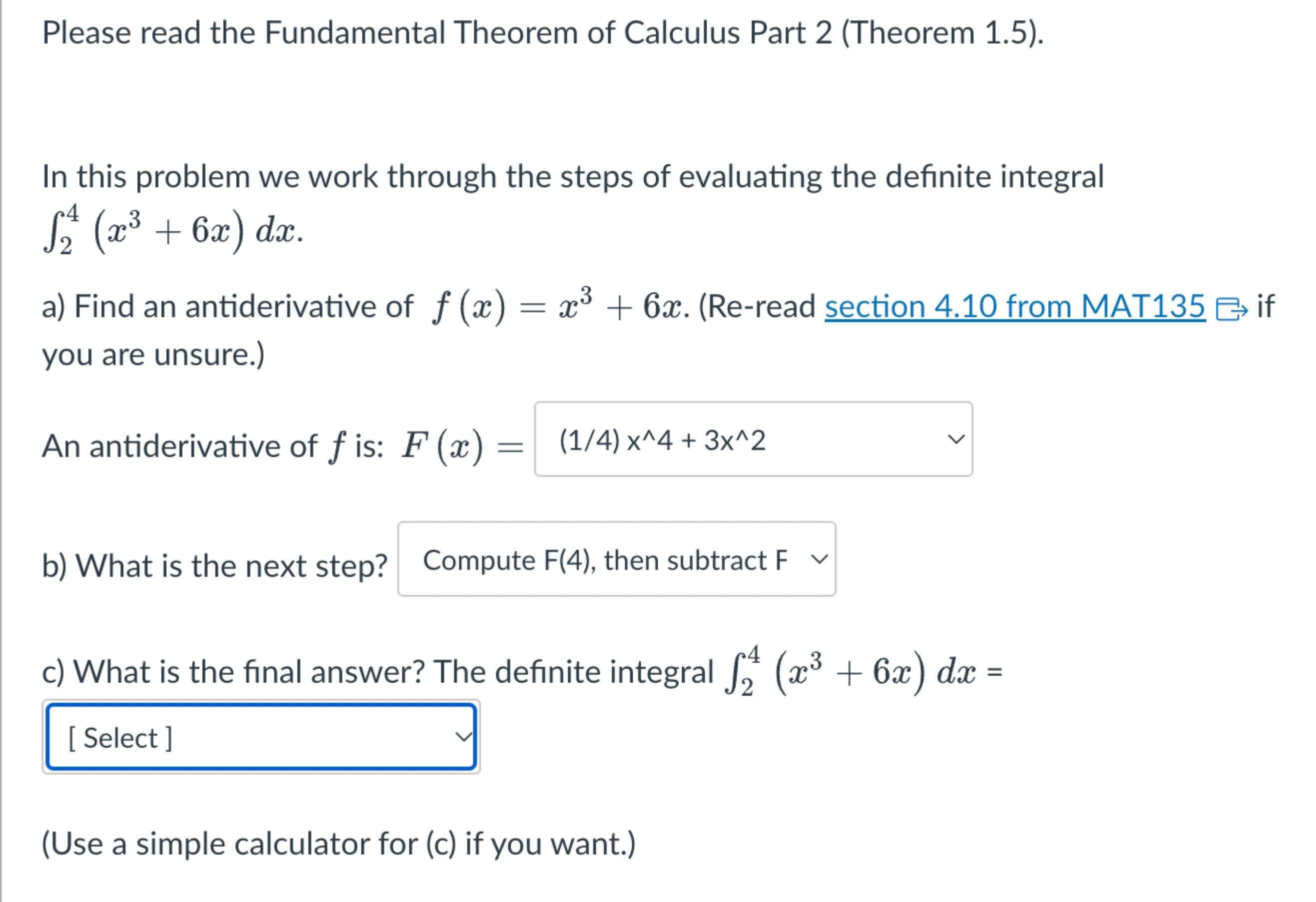 Solved Please read the Fundamental Theorem of Calculus Part | Chegg.com