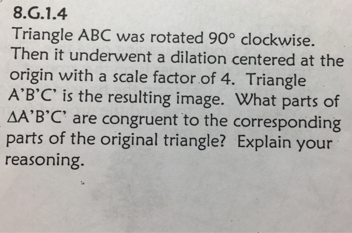 Solved Triangle ABC was rotated 90 degree clockwise. Then it | Chegg.com