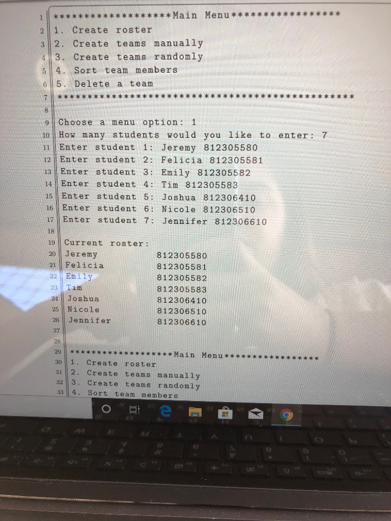Write a Python program that creates and manages the | Chegg.com