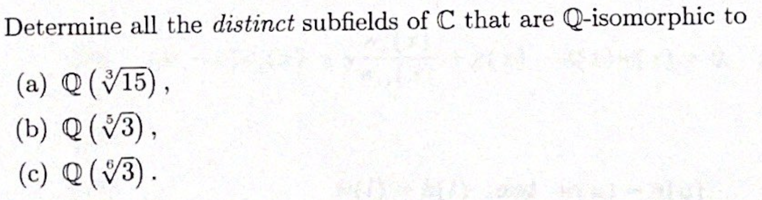 Solved Determine all the distinct subfields of C that are | Chegg.com