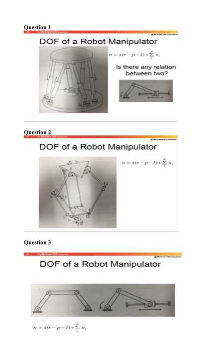 Solved Need help please with my Robotics Homework. It’s just | Chegg.com