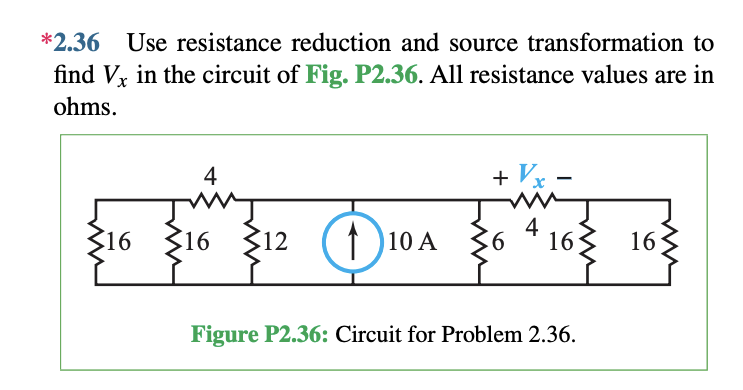 Solved *2.36 Use resistance reduction and source | Chegg.com