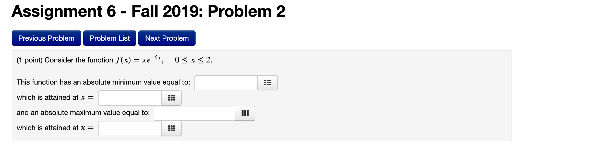 Solved Assignment 6 - Fall 2019: Problem 2 Previous Problem | Chegg.com
