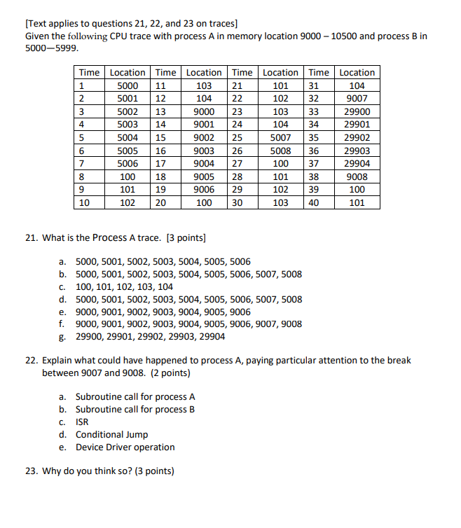Solved [Text applies to questions 21, 22, and 23 on traces) | Chegg.com