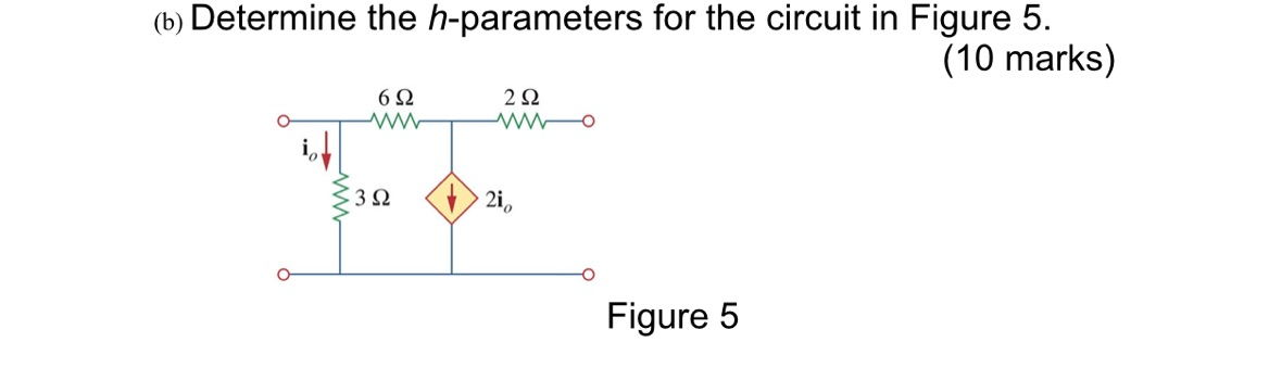 Solved (b) Determine the h-parameters for the circuit in | Chegg.com