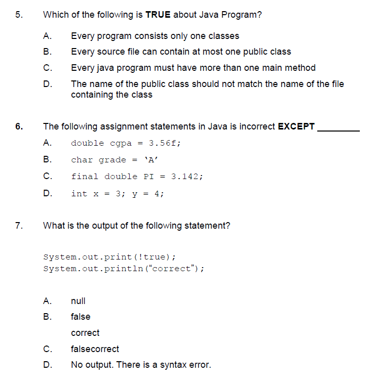 Solved OBJECT ORIENTED PROGRAMMINGWhich of the following is | Chegg.com