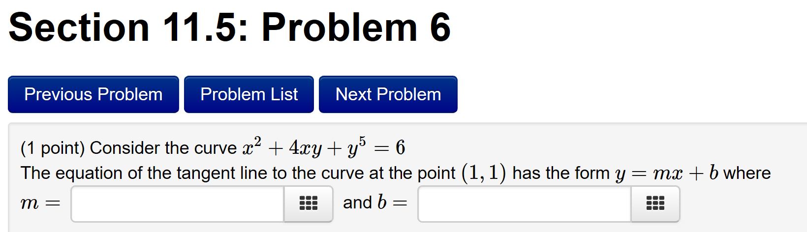 Solved Section 115 Problem 5 Previous Problem Problem List 8260