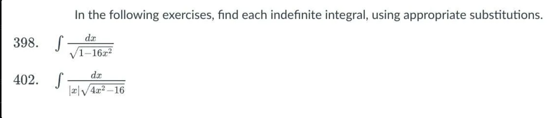 Solved In The Following Exercises Find Each Indefinite