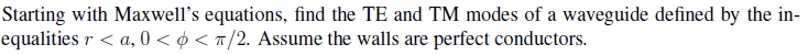 Solved Waveguide problem | Chegg.com