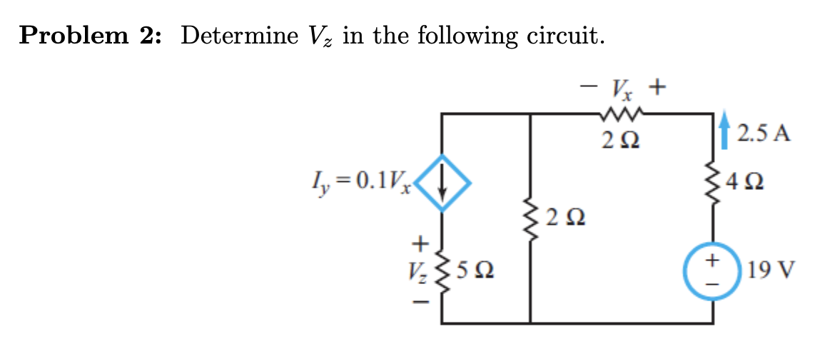 Solved Problem 1: Determine Vy in the following circuit. Ι= | Chegg.com
