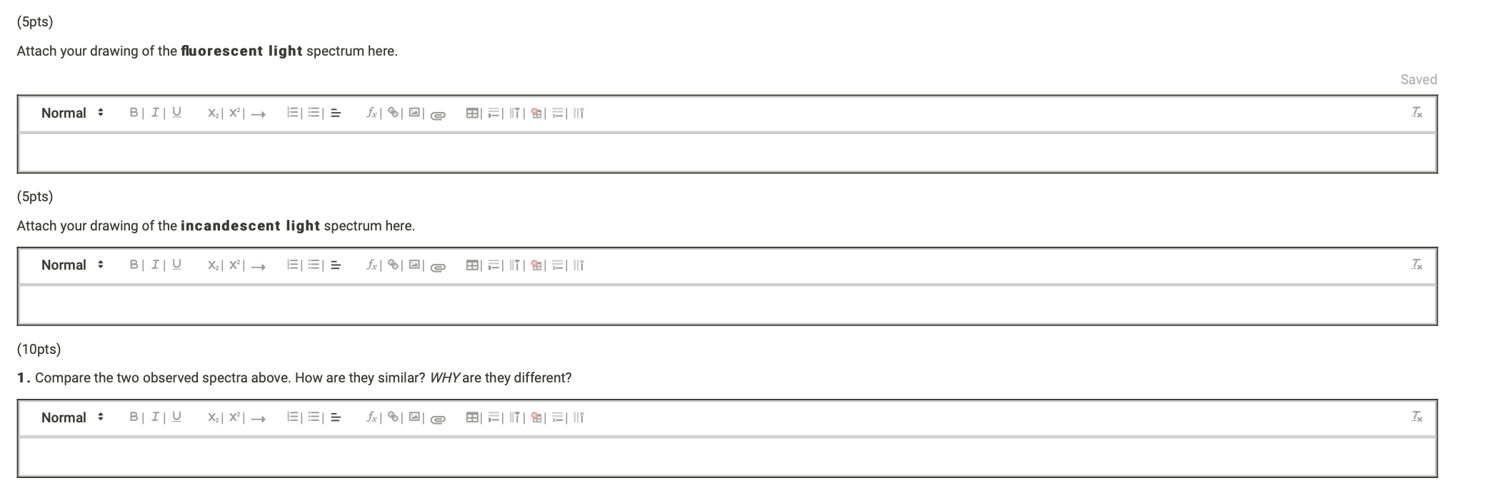 Solved (20pts) Part A. Using a Spectroscope Examine the | Chegg.com