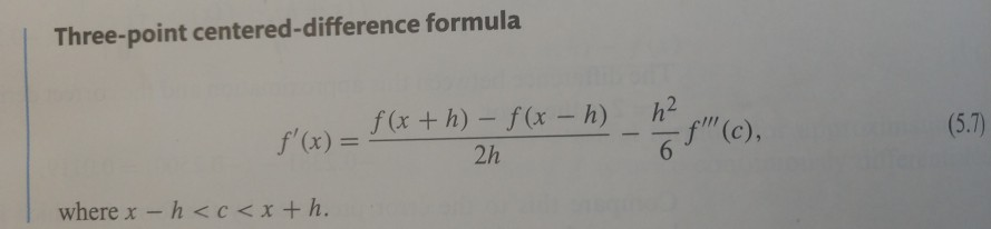 Solved 1. Make a table of the error of the three-point | Chegg.com