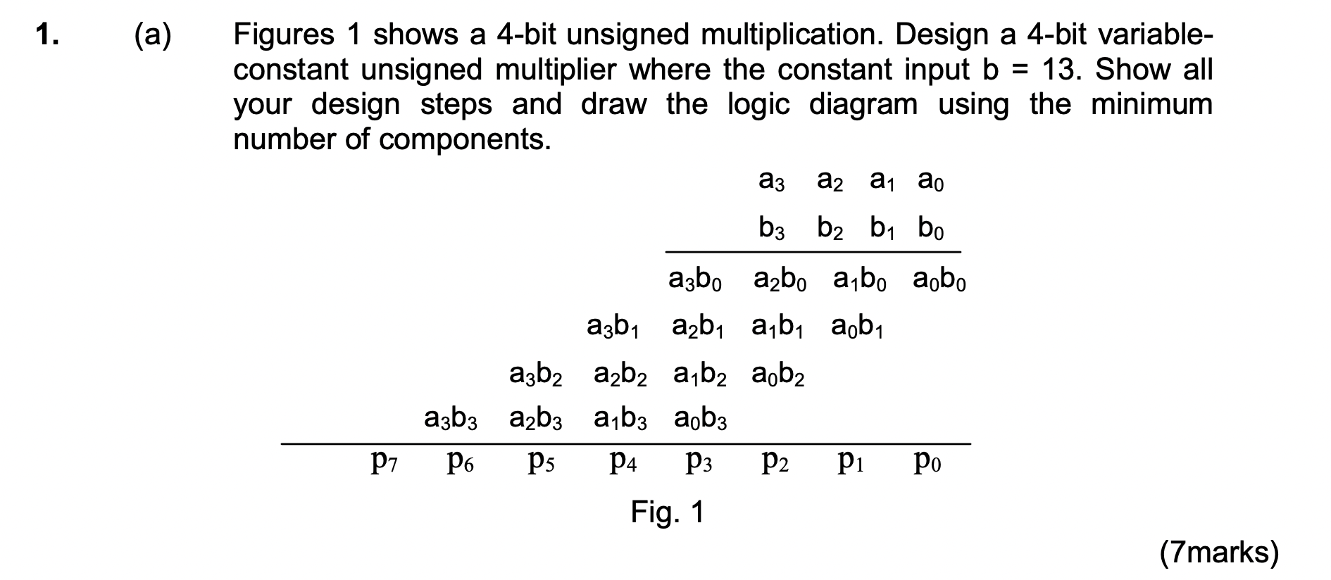 Solved 1. (a) ) Figures 1 shows a 4-bit unsigned | Chegg.com
