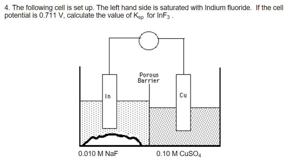Solved 4. The following cell is set up. The left hand side | Chegg.com