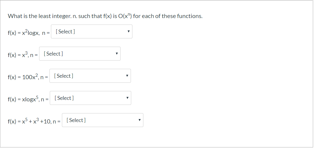Solved What is the least integer. n. such that f(x) is O(x") | Chegg.com