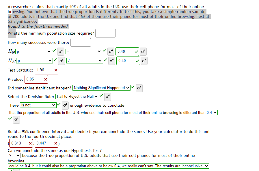 [Solved]: A researcher claims that exactly 40% of all adul