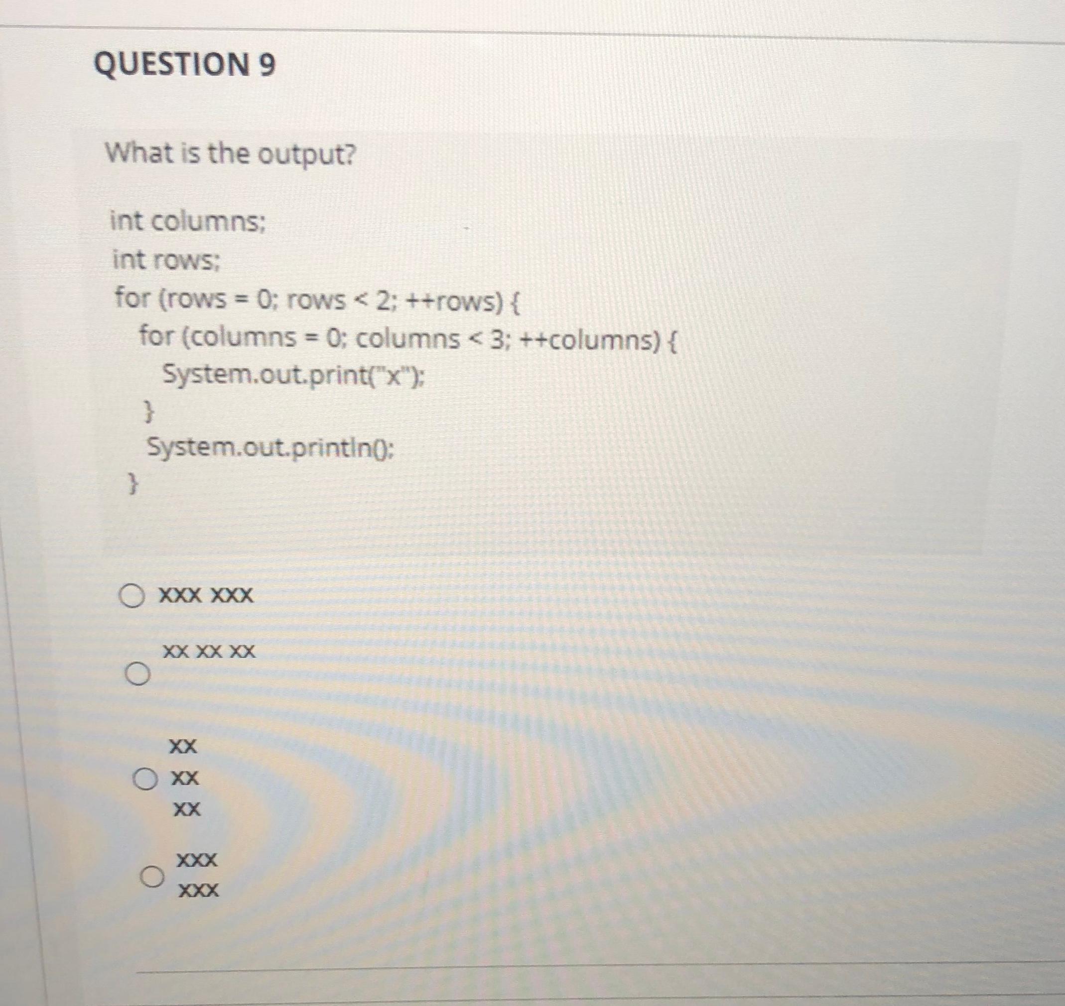 Solved Questions What Is The Output Int Columns Int Rows 1871