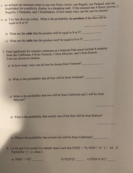 Solved All work must be shown for credit! Each part is worth | Chegg.com