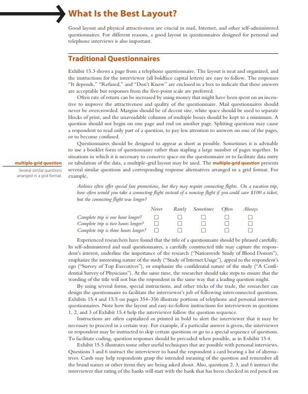 Solved Chapter 15: Questionnaire Design Exhibit 15.2 gives | Chegg.com