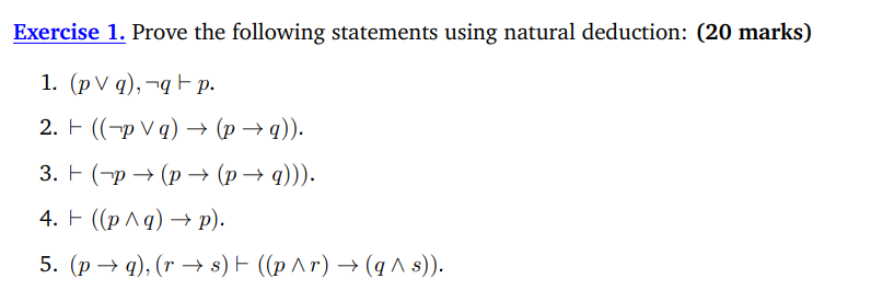 Solved Exercise 1. Prove the following statements using | Chegg.com
