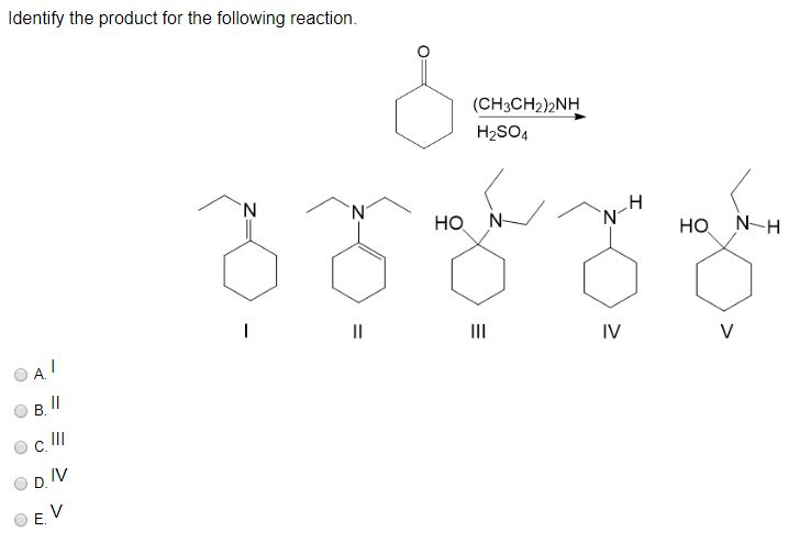 Solved Identify the product for the following reaction. | Chegg.com