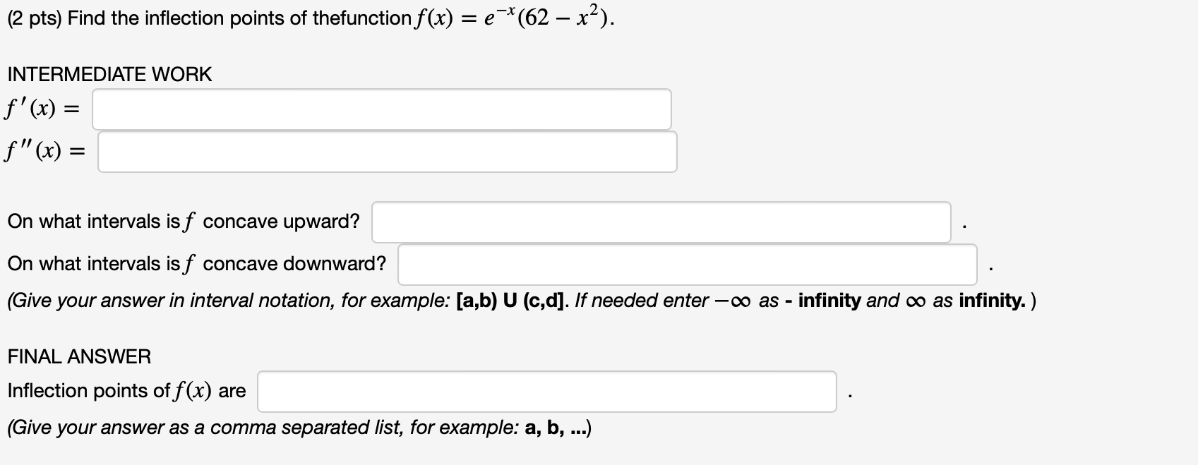 Solved Find the inflection points of ﻿thefunction | Chegg.com