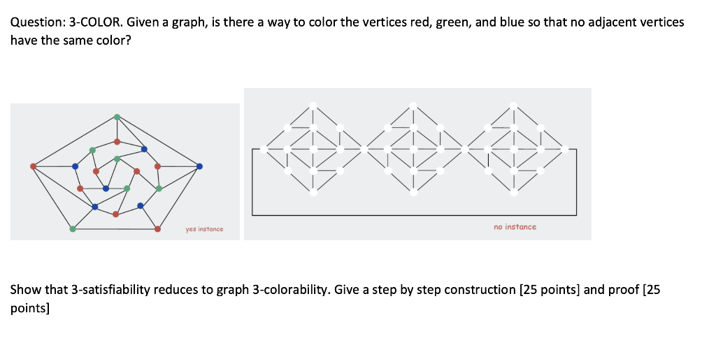 Question: 3-COLOR. Given a graph, is there a way to | Chegg.com