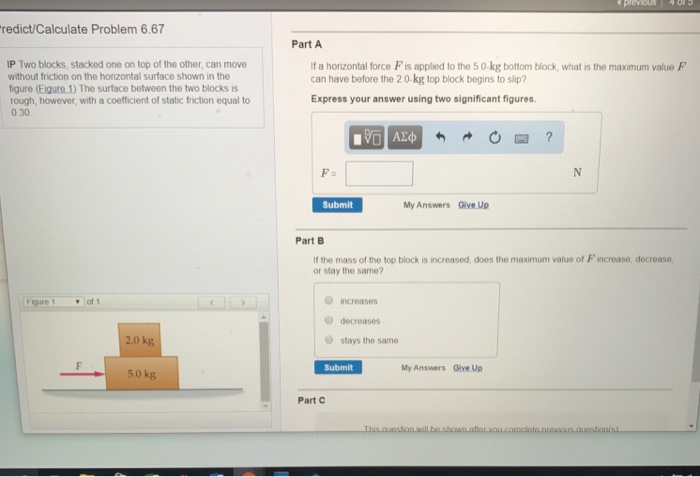Solved IP Two blocks, stacked one on top of the other, can | Chegg.com