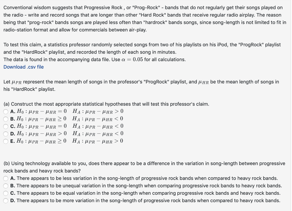 Solved " " "Prog_Rock_Sample" "Hard_Rock_Sample" "1"," | Chegg.com