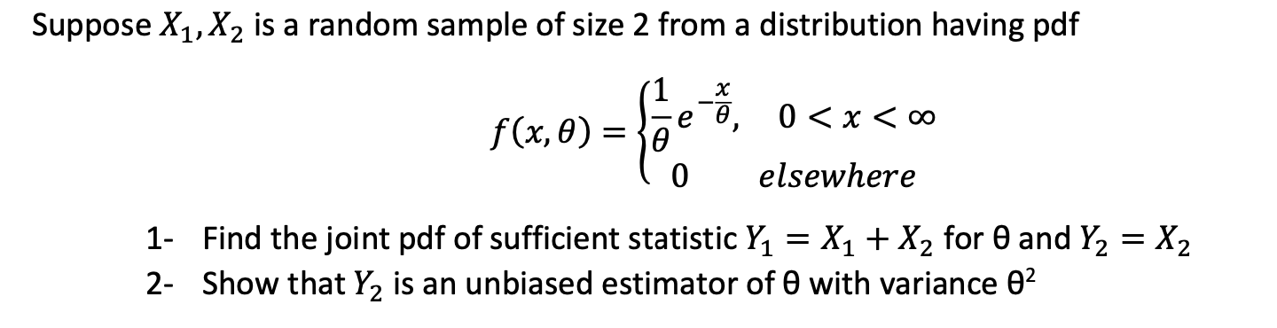 Solved Suppose X1,X2 is a random sample of size 2 from a | Chegg.com