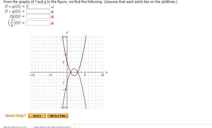 Solved From the graphs of f and g in the figure, we find the | Chegg.com