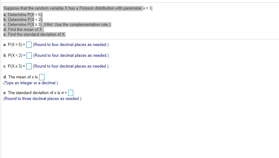Solved Suppose that the random variable X has a Poisson | Chegg.com