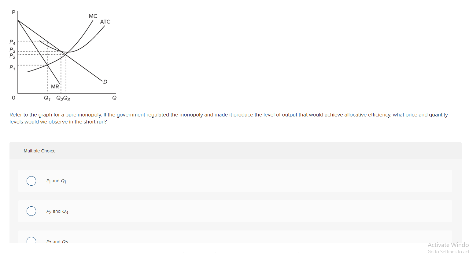 Solved P MC ATC P4 P3 P MR 0 Q, Q₂Q3 Refer to the graph for | Chegg.com
