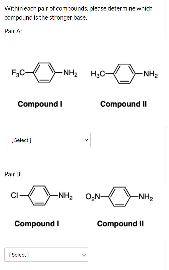 Solved Within each pair of compounds, please determine which | Chegg.com