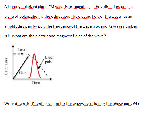 Solved A linearly polarized plane EM wave is propagating in | Chegg.com